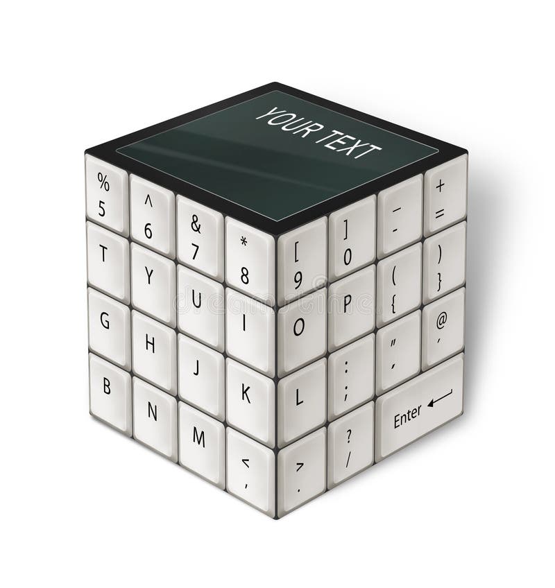 Cube White Keyboard stock image. Image of electronic - 34241059