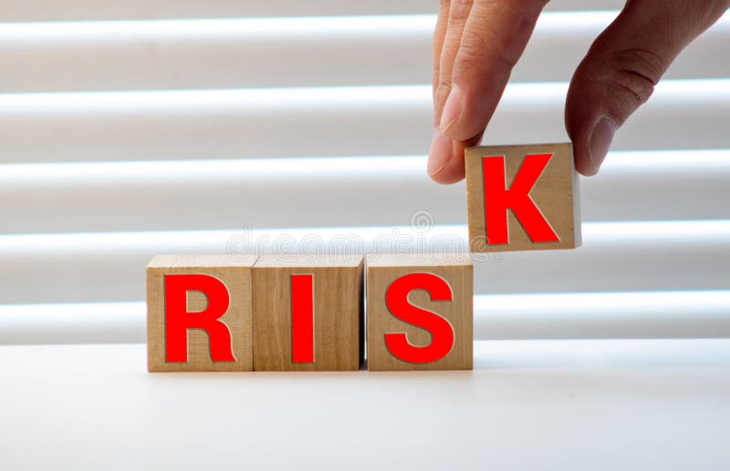 Cube Word Risk in White and Red Stock Image - Image of risky ...
