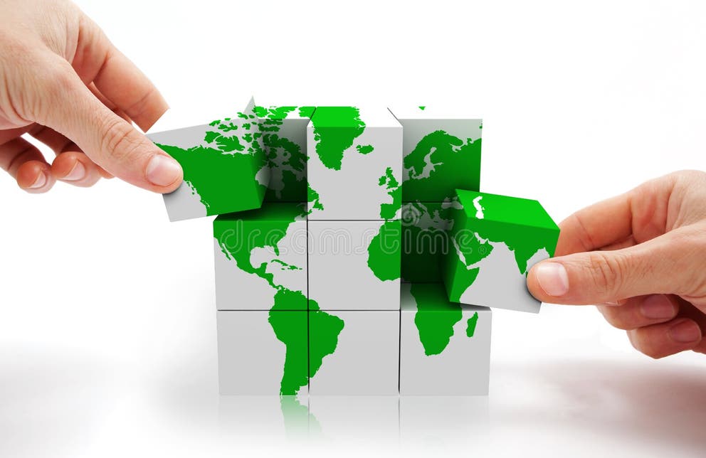 Cube world map concept stock image. Image of concept - 17386501