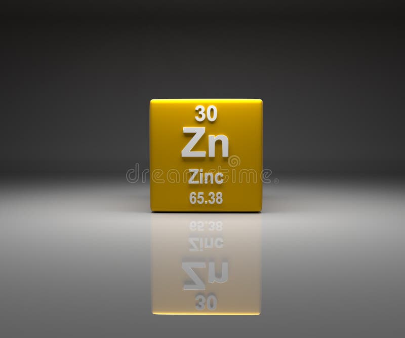 Cube with Zinc Number 30 Periodic Table Stock Illustration ...