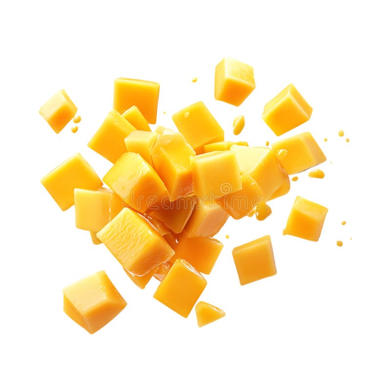 Cubed Cheese Pieces HighResolution Food Image Against Transparent ...