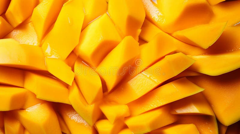 Cubed Mango Background, Close-up, Mango Background, Top View Stock ...