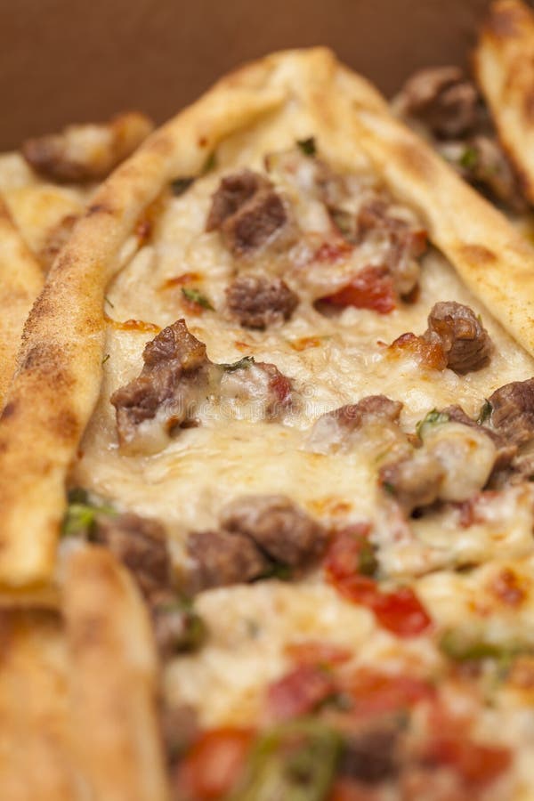 Cubed Meat Turkish Pitta in Open Box Stock Image - Image of turkey ...