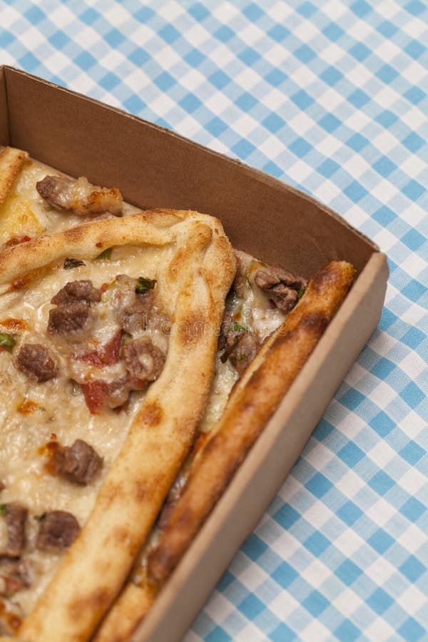 Cubed Meat Turkish Pitta in Open Box Stock Image - Image of pitta ...
