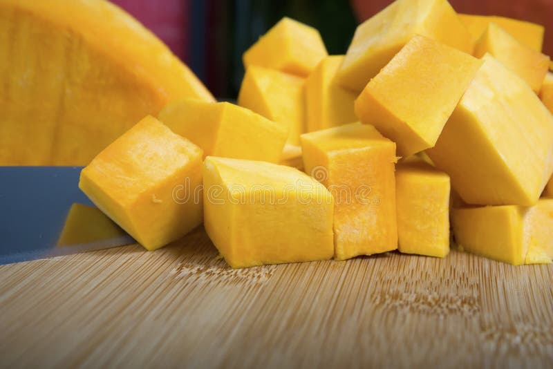 Cubed Pumpkin stock photo. Image of fresh, ingredient - 13144880