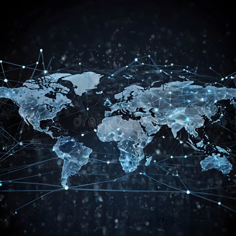 The Cuber Grid – a Digital Map of Global Connectivity Stock Photo ...