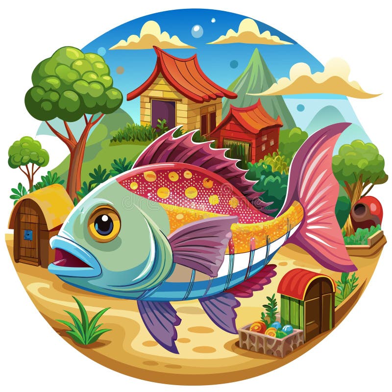 Cubera Snapper Fish Charming Angry Jungle Vector Stock Illustration ...
