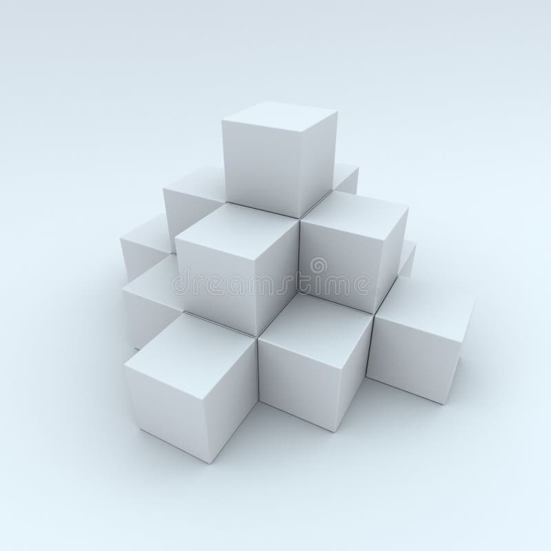 3d shape of cubes stock illustration. Illustration of gray - 19740822