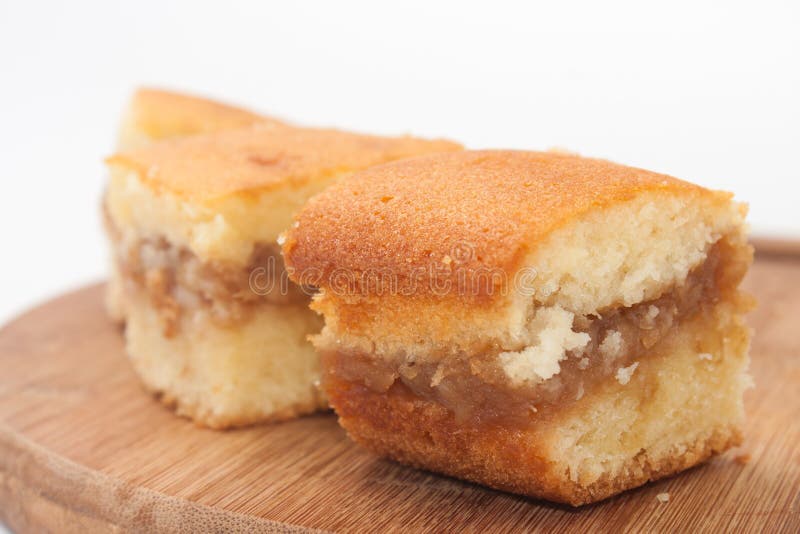 Cubes of Apple Pie on Wooden Kitchen Board Stock Image - Image of ...