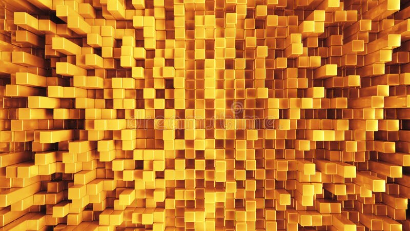 Abstract Metallic Cubes Background Pattern Wall. 3D Projection Mapping ...