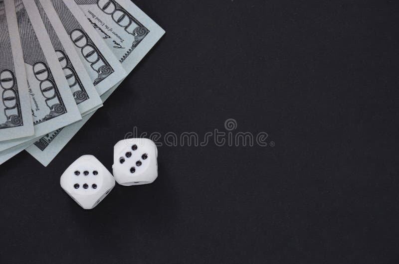 Cubes on a black table. stock image. Image of betting - 196682561