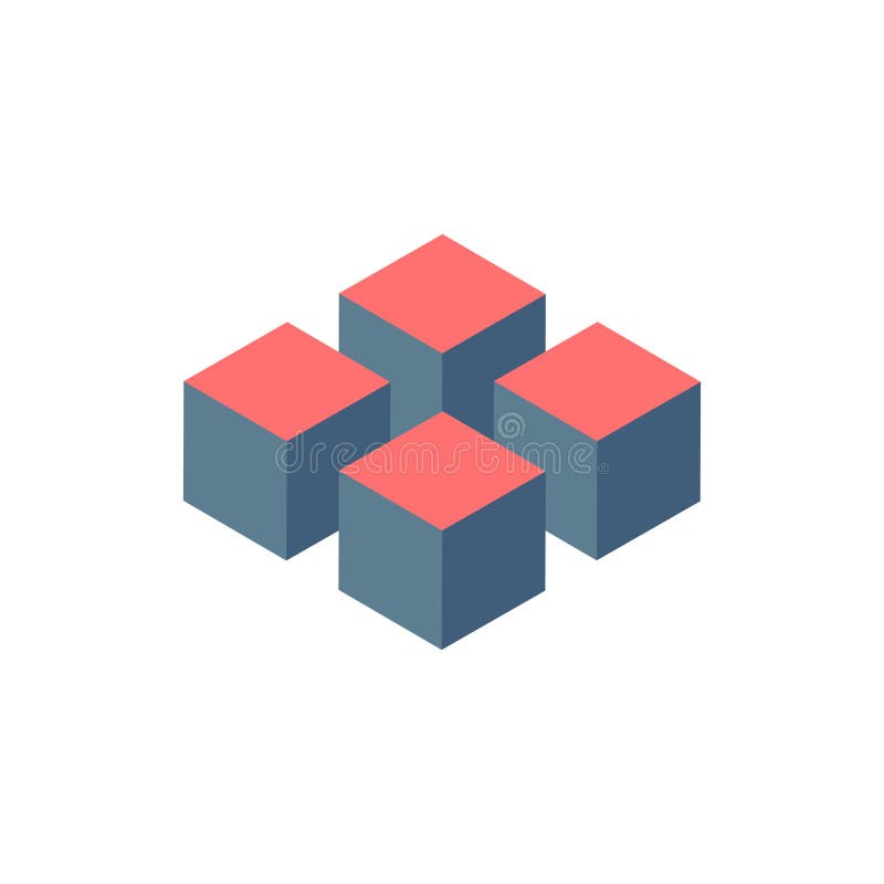 Isometric 3d Cubes Logo Design. Stock Vector Illustration Isolated on ...