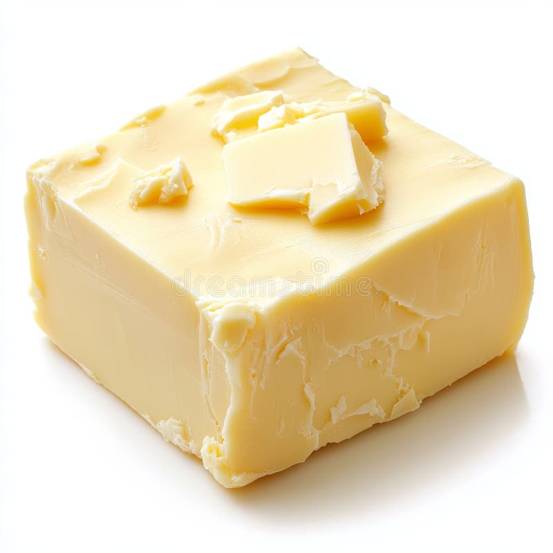 Cubes of Butter on a White Background. Butter Chunks Stock Image ...