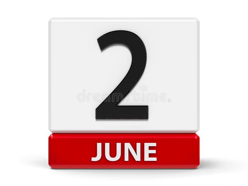 Cubes calendar 2nd June stock illustration. Illustration of second ...