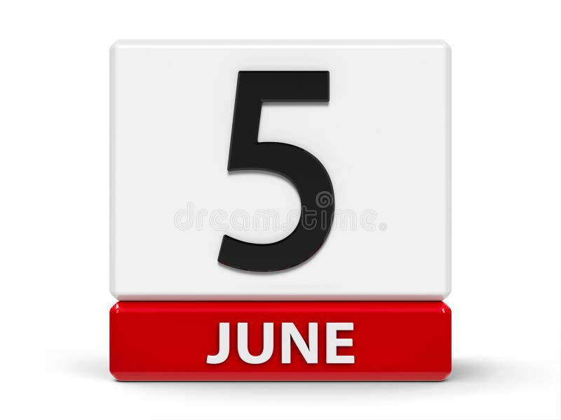 Cubes calendar 5th June stock illustration. Illustration of protection ...