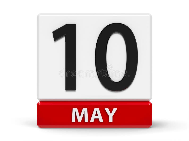 Cubes calendar 10th May stock illustration. Illustration of friday ...