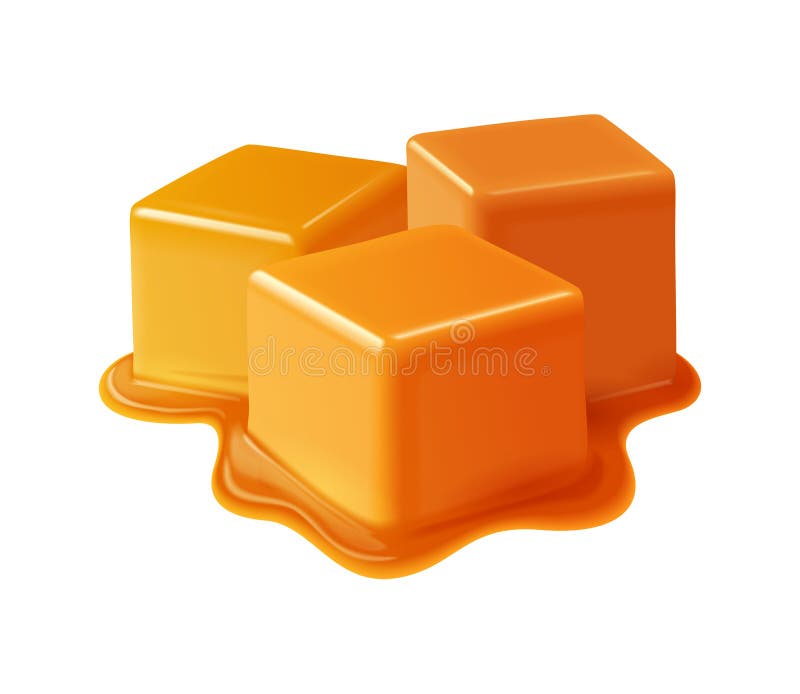 Cubes of Caramel Composition Stock Vector - Illustration of calories ...