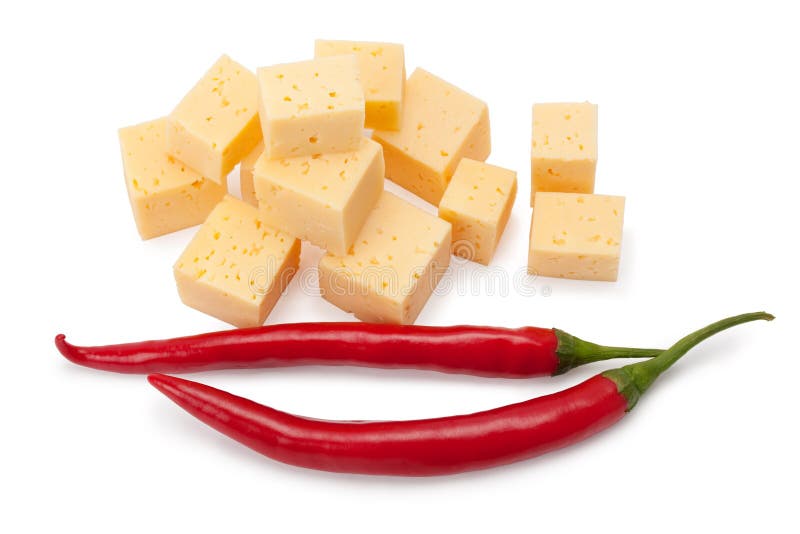 Chili Pepper Cheese Cubes Isolated Stock Photos - Free & Royalty-Free ...
