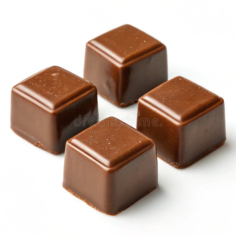Cubes of Chocolate Bar on White Background Stock Illustration ...