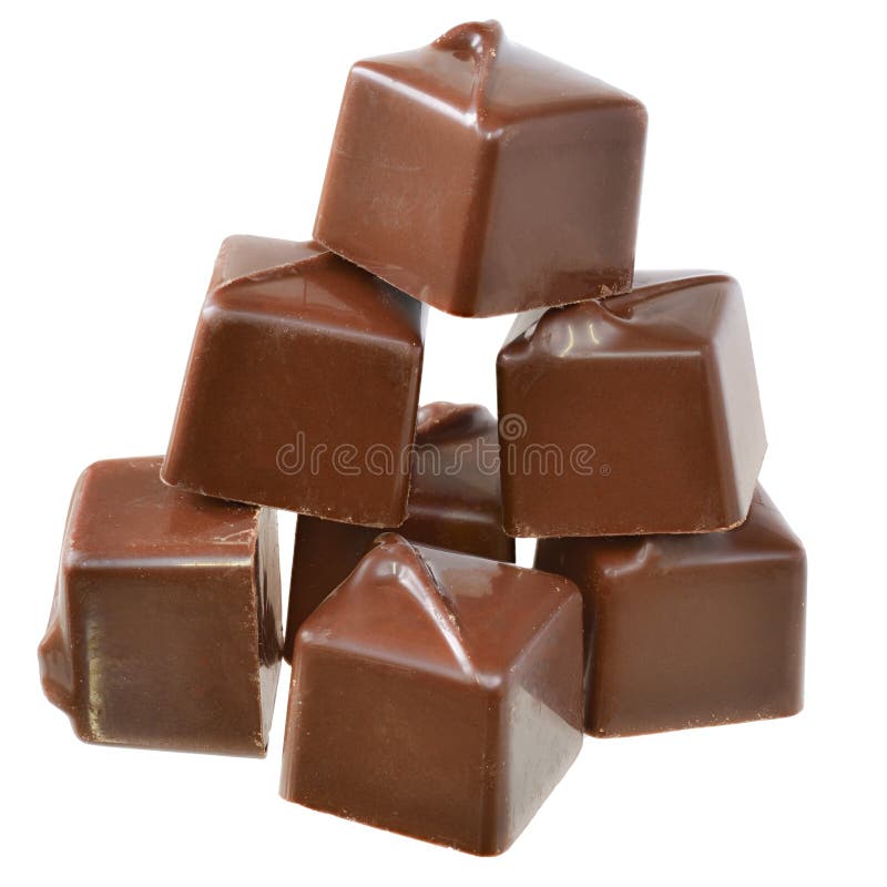 Candy Chocolate Balls with Cream Filling Isolated Stock Photo - Image ...