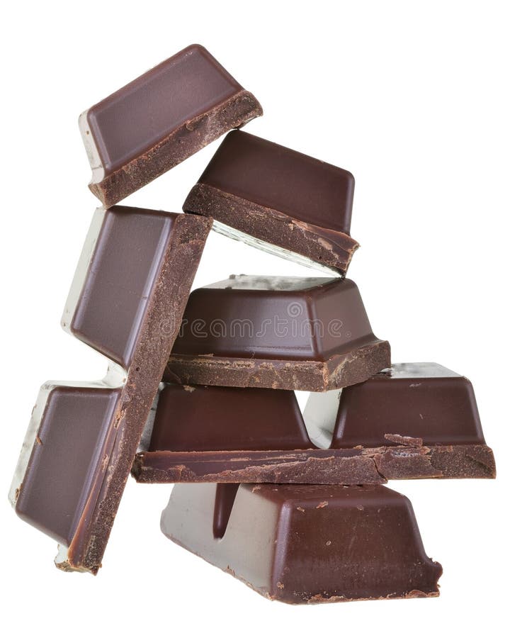 Cubes Of Chocolate In Golden Packing Isolated Stock Image - Image of ...