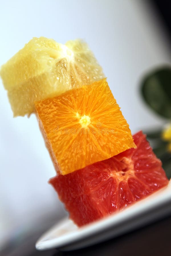 Cubes of citrus stock photo. Image of close, slice, vegetarian - 24432660