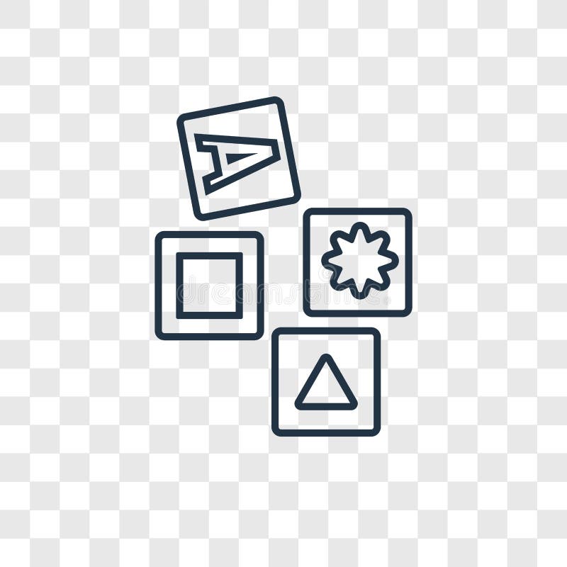 Cubes Concept Vector Linear Icon Isolated on Transparent Background ...