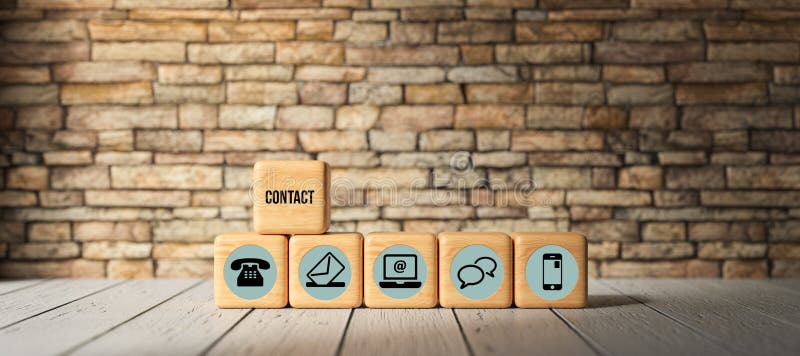 Cubes with Contact Options and the Word CONTACT - 3D Rendered ...