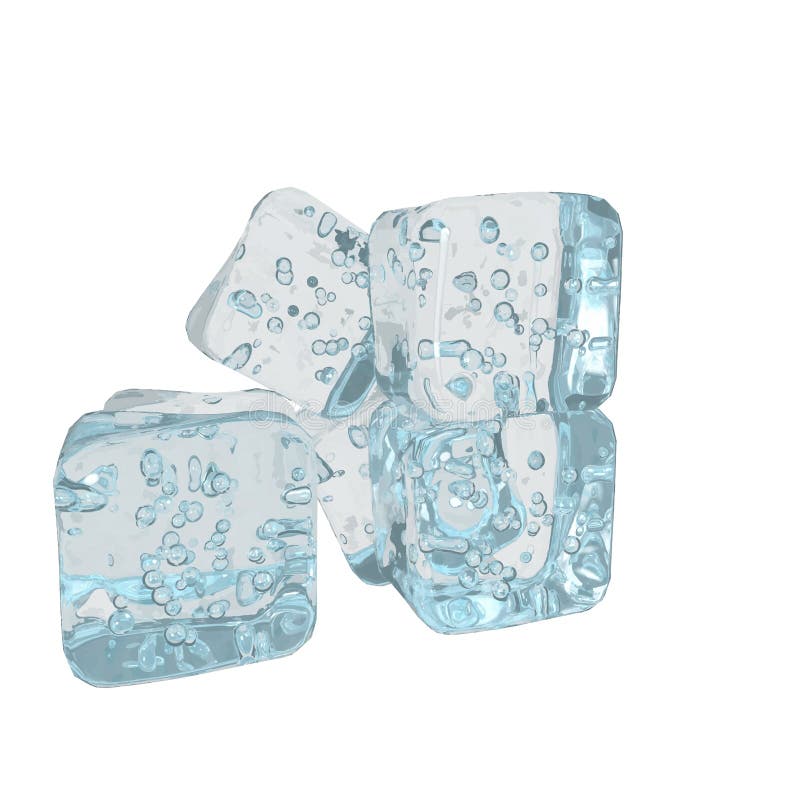 Cubes 3d made of ice stock vector. Illustration of object - 254482444
