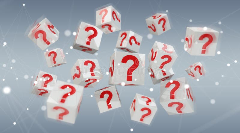 Cubes with 3D Rendering Question Marks Stock Illustration ...