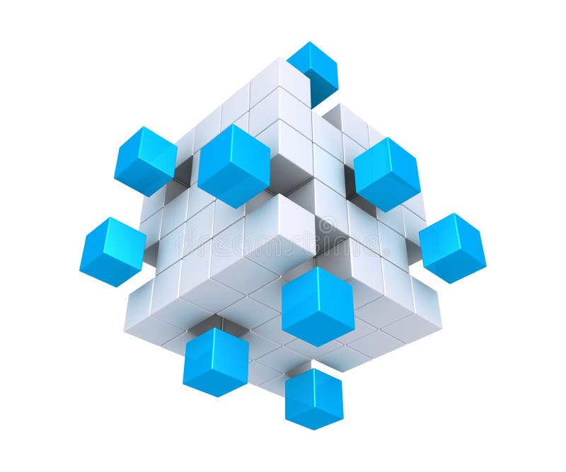 Cubes Detached from Square Object Stock Illustration - Illustration of ...