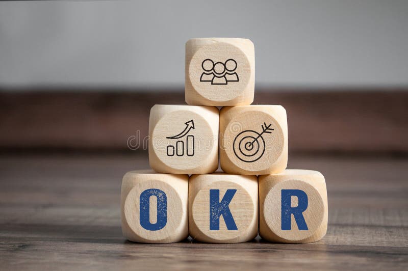 Cubes, Dice or Blocks with Acronym OKR Objective Key Results on Wodden ... Cubes, Dice or Blocks with Acronym OKR Objective Key Results on Wodden ...
