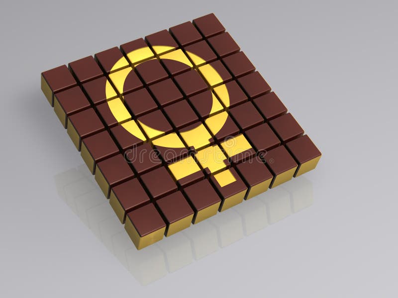 Cubes - Female - Sign - Isolated - 3D Stock Illustration - Illustration ...