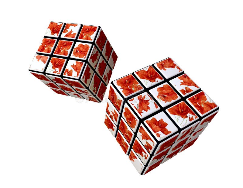 Cubes with Flower Pattern editorial photography. Illustration of symbol ...