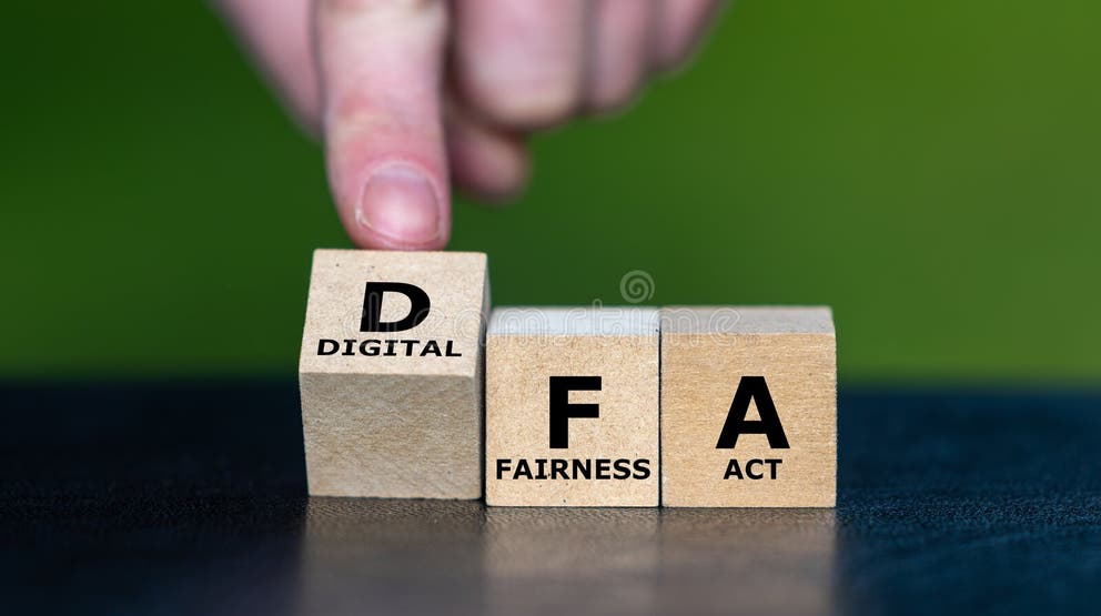 Cubes Form the Acronym DFA (Digital Fairness Act). Stock Image - Image ...