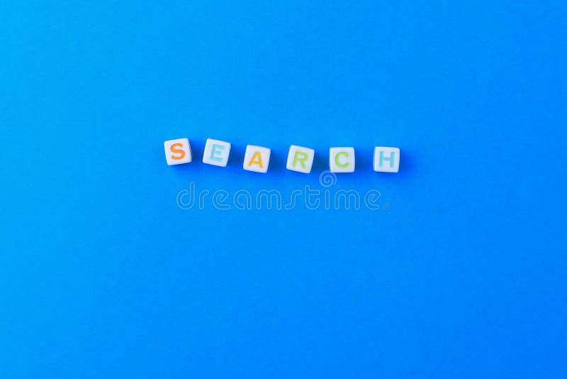 Cubes Form the Text Search on the Classic Blue Medical Background Stock ...