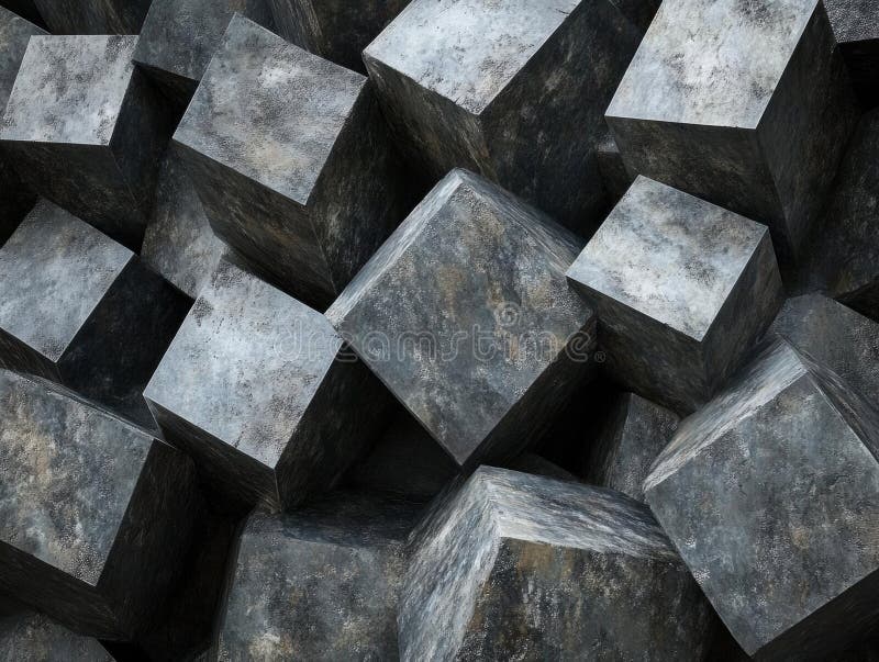 Cubes Form a Textured Surface with Abstract Design, Geometric Shapes ...