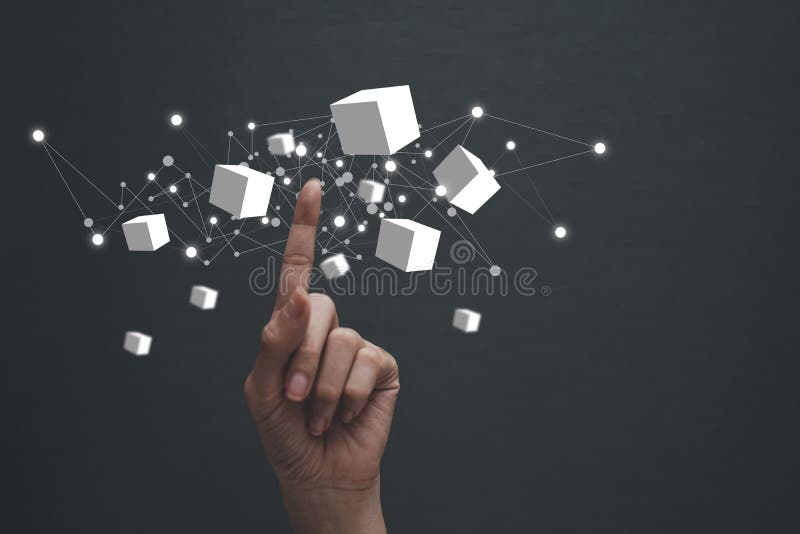 Cubes Forming Geometric Shapes with Girls Hands Stock Photo - Image of ...
