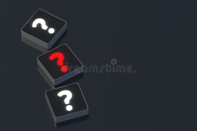 Cubes with Glowing Question Symbols. Correct Answer. Incorrect Question ...