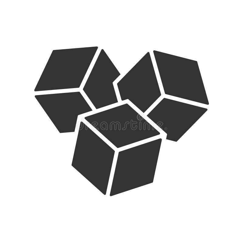 Three cubes graphic icon stock vector. Illustration of shape - 262831271