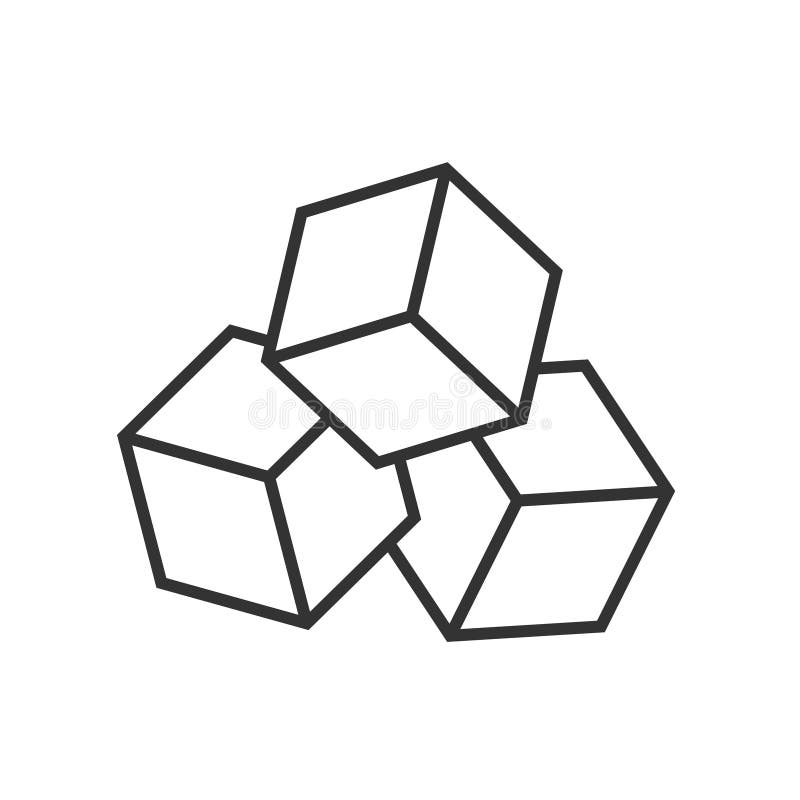 Three cubes graphic icon stock vector. Illustration of isolated - 263340094