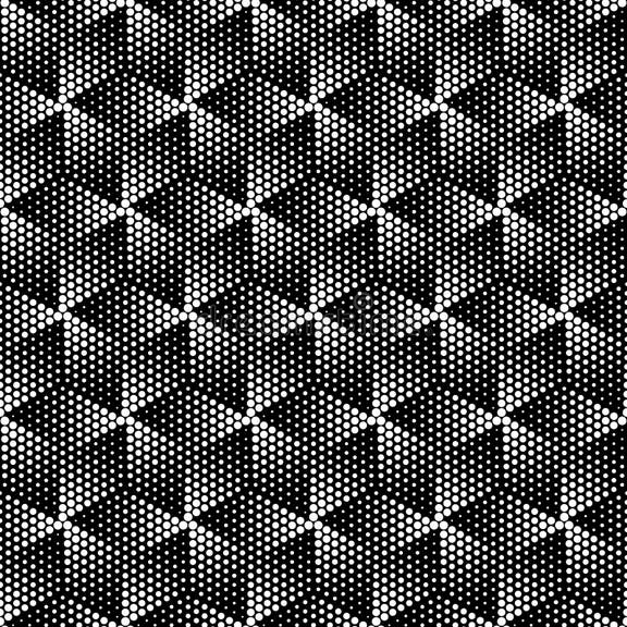 Geometric Cubes Pattern in Halftone Style. Seamless Vector Illustration ...