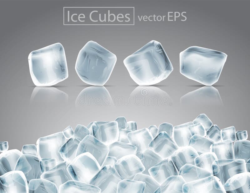 Background with Cubes of Transparent Ice. Highly Detailed Realistic ...