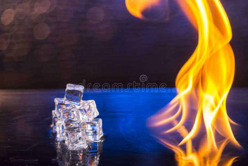 Fire & Ice stock photo. Image of icecubes, cube, flame - 68290