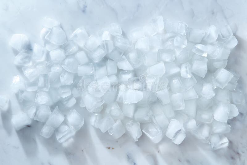 Cubes of Ice on a Gray Marble Table. Concept of a Cold Summer Drink ...