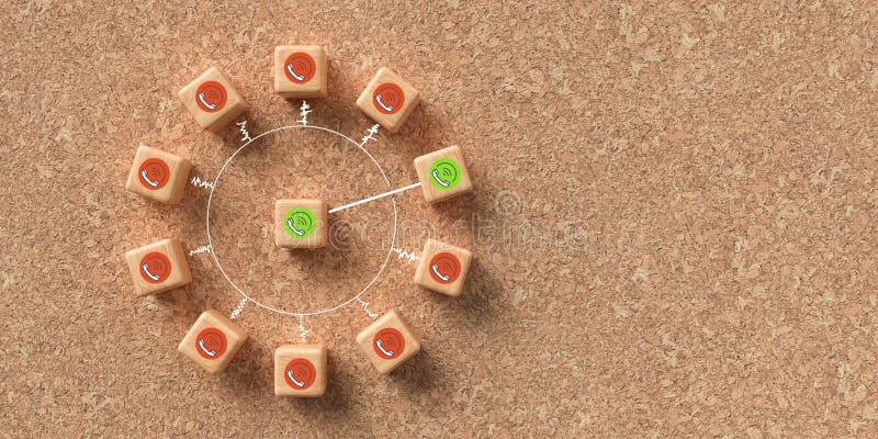 Cubes with Icons Symbolizing a Call Center - 3d Illustration Stock ...