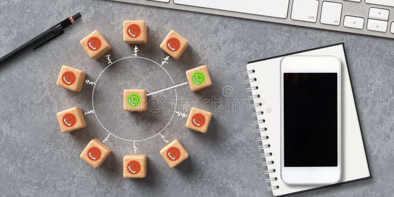 Cubes with Icons Symbolizing a Call Center Stock Image - Image of help ...