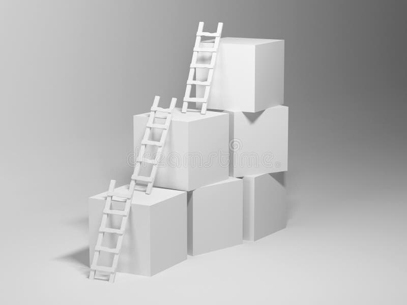 Cubes with ladders stock illustration. Illustration of construction ...