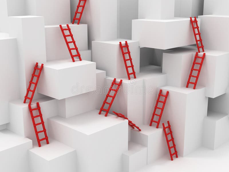 Cubes with ladders stock illustration. Illustration of abstract - 15405022