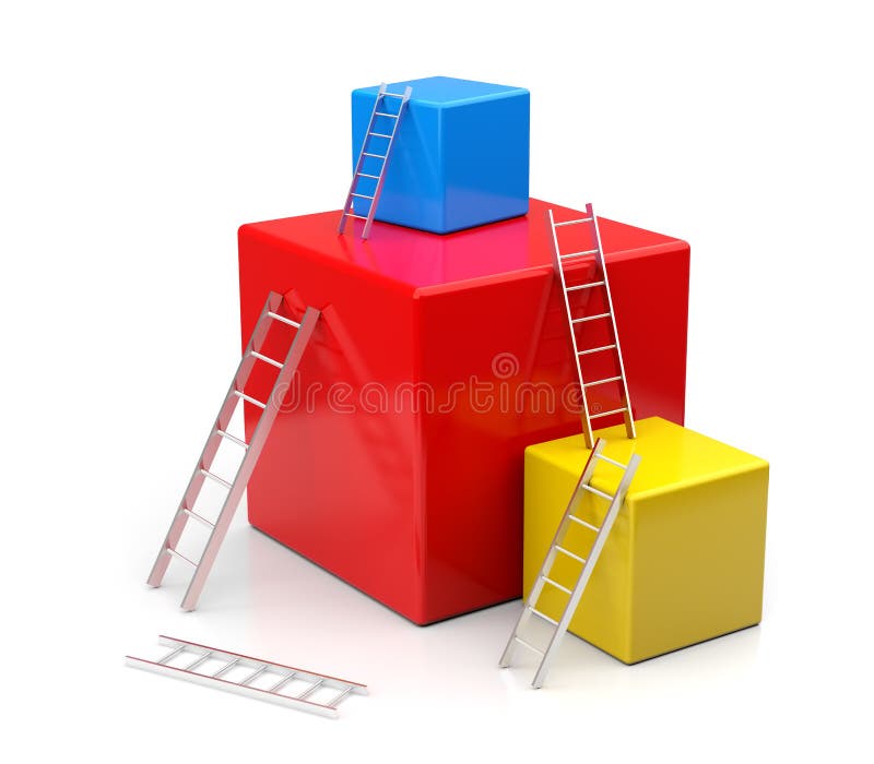 Cubes and ladders stock illustration. Illustration of metall - 82565229